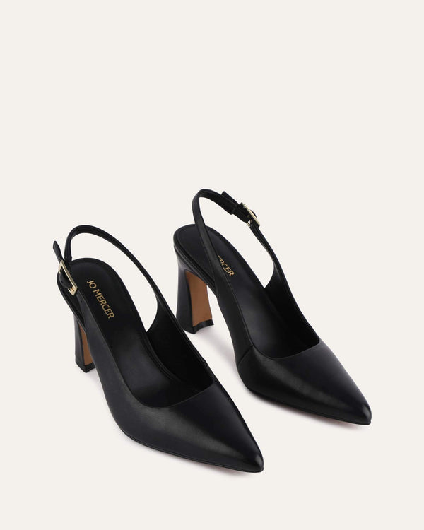 DANICA HIGH HEELS BLACK LEATHER - Jo Mercer Northern Hemisphere