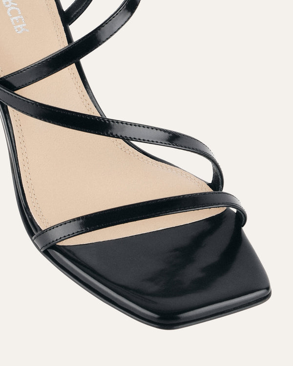 JOCKEY HIGH HEEL SANDALS BLACK LEATHER - Jo Mercer Northern Hemisphere