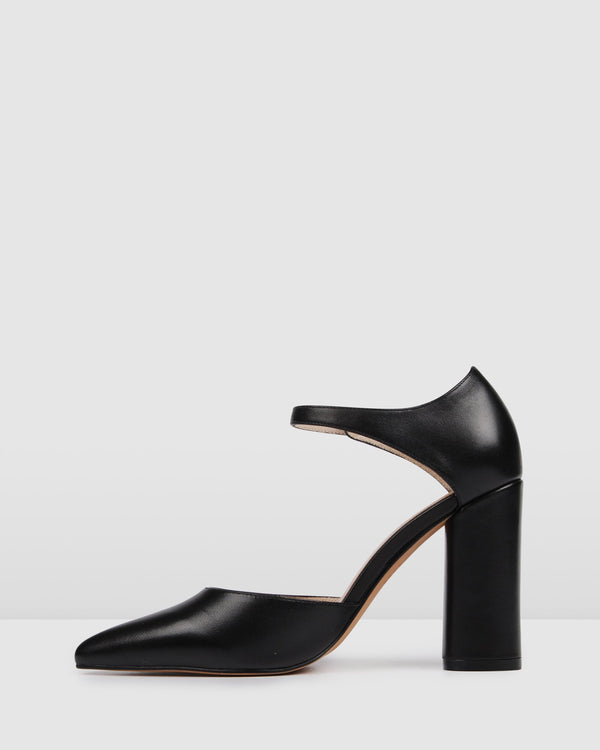 JUNIPER HIGH HEELS BLACK LEATHER - Jo Mercer Northern Hemisphere