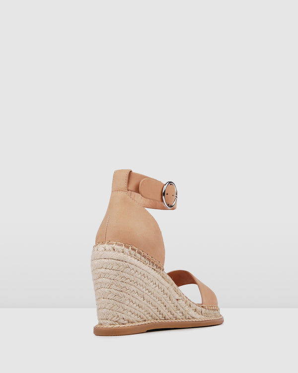 MARGOT HIGH HEEL WEDGE ESPADRILLES NATURAL LEATHER - Jo Mercer Northern ...